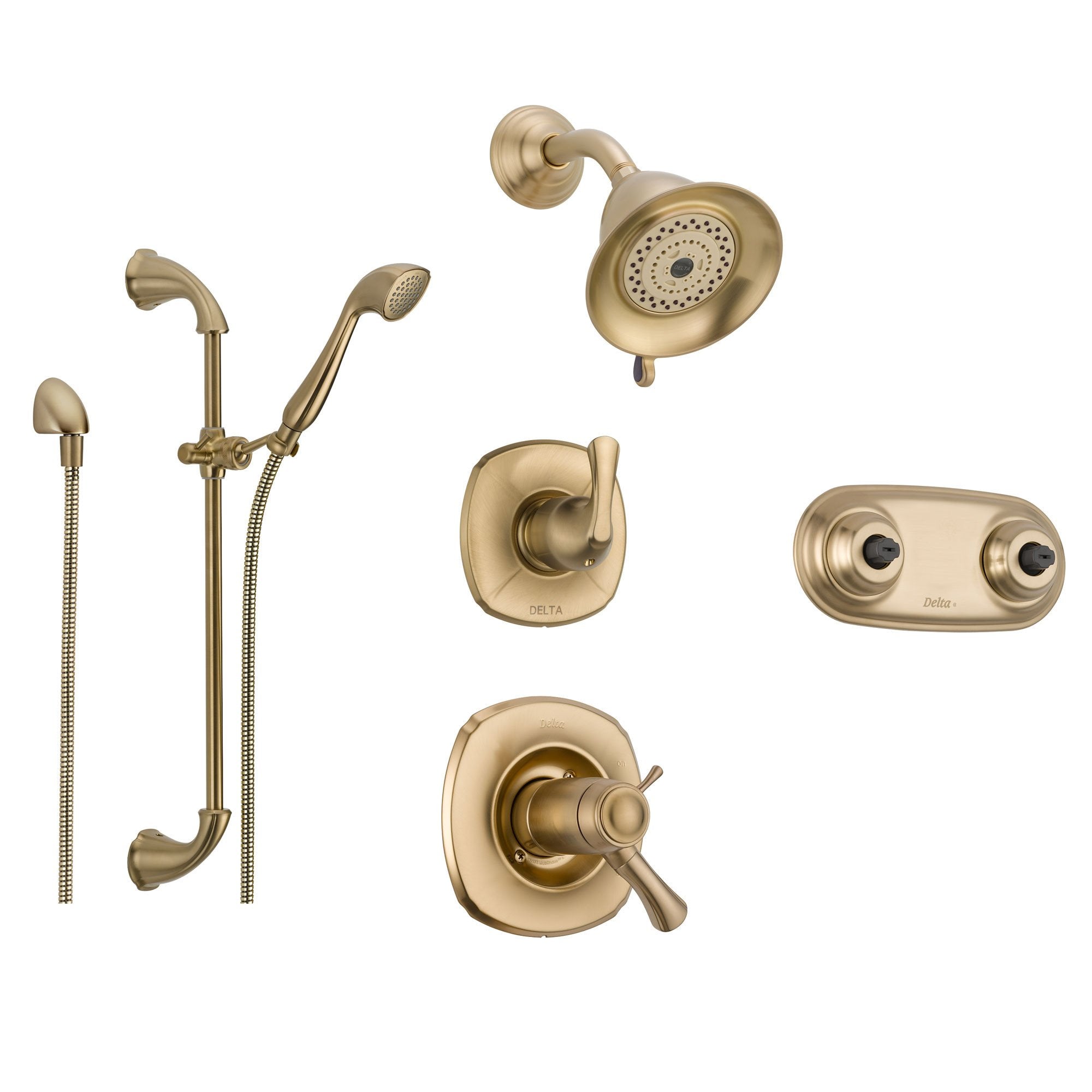 Delta Addison Champagne Bronze Shower System with Thermostatic Shower ...