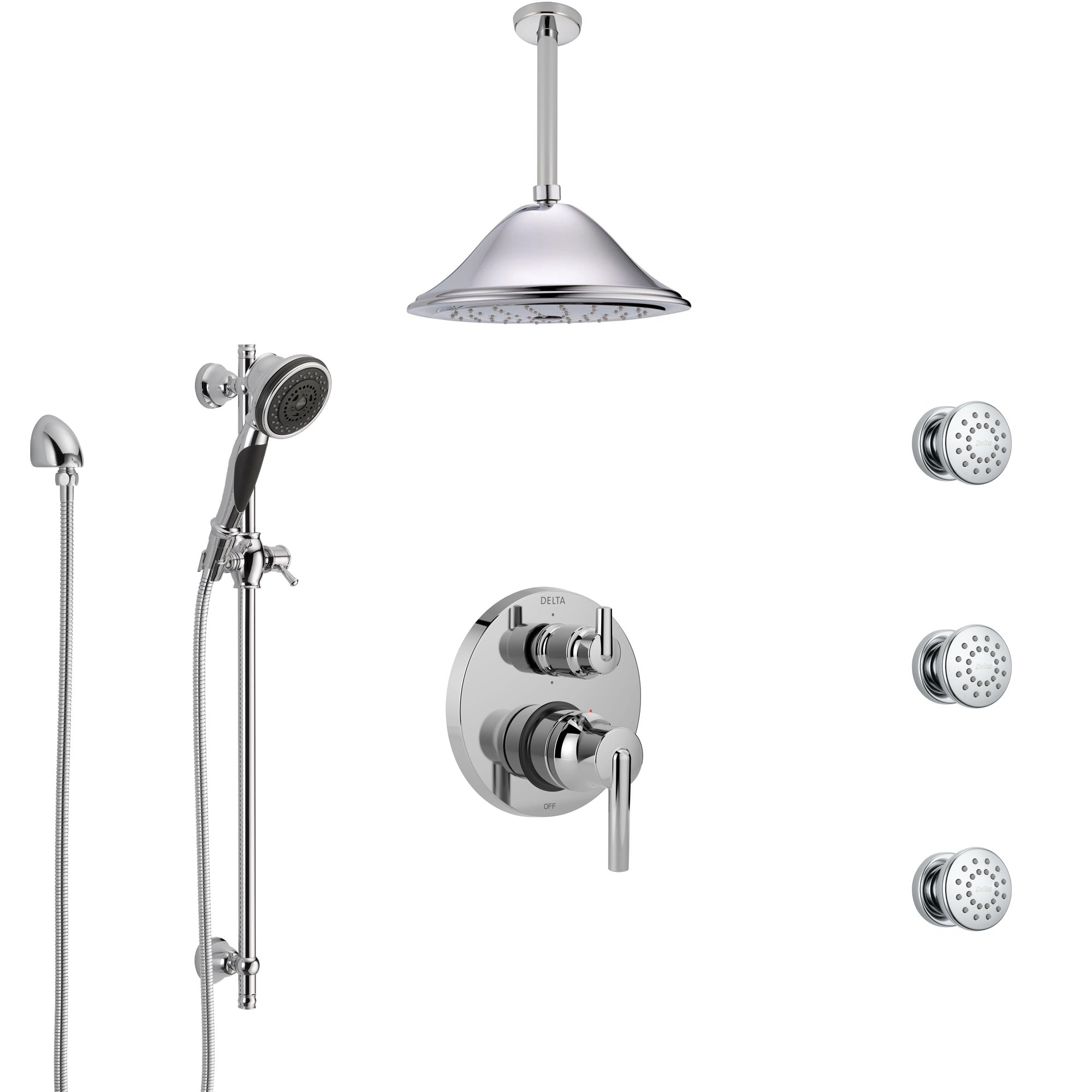Delta Trinsic Chrome Shower System with Control Handle, Integrated Div ...