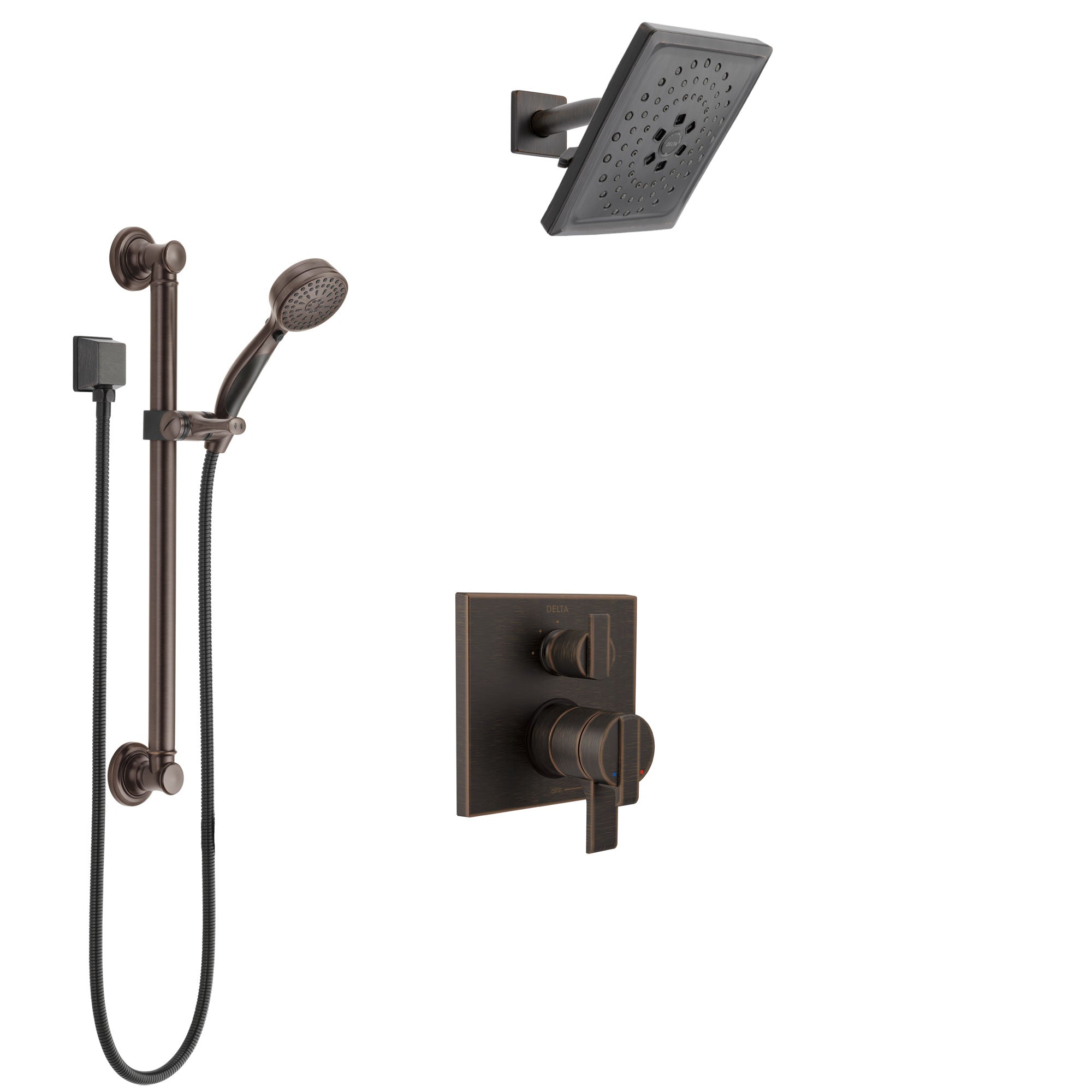 Delta Ara Venetian Bronze Shower System with Dual Control Handle, Inte ...