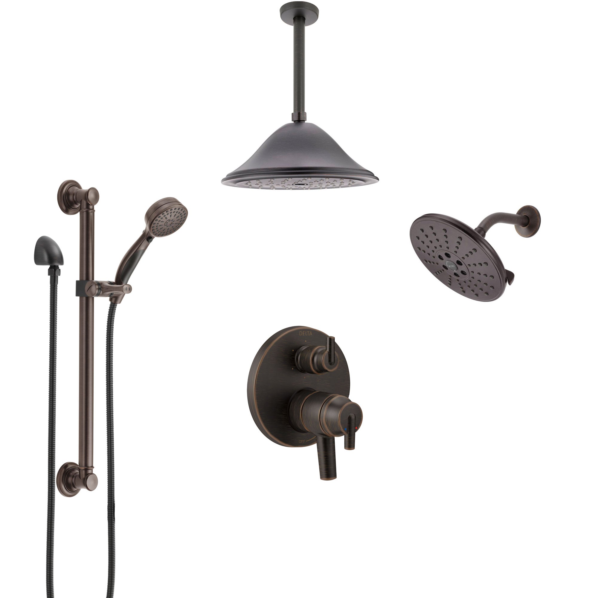 Delta Trinsic Venetian Bronze Dual Control Handle Shower System, Integ ...