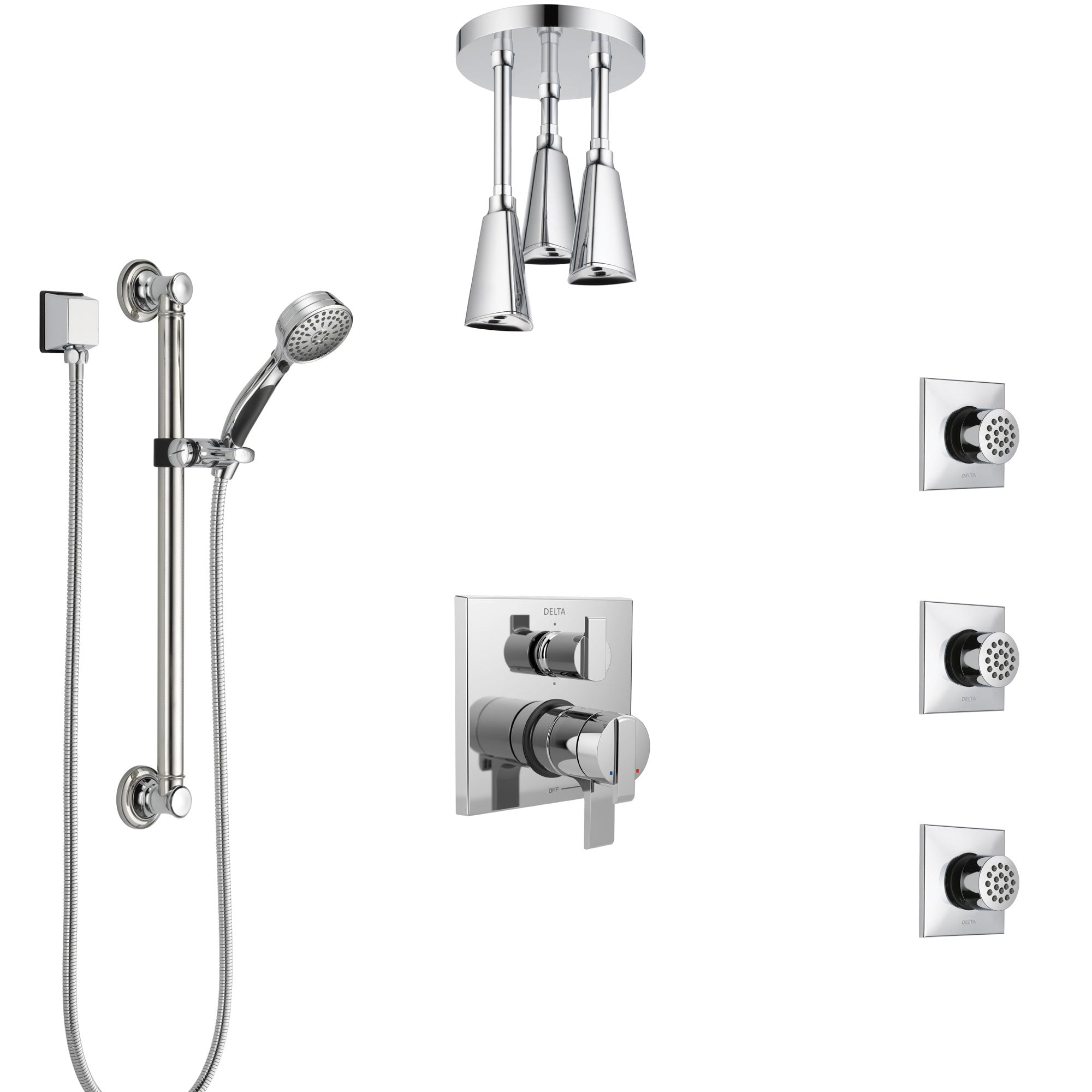 Delta Ara Chrome Shower System with Dual Control Handle, Integrated Di ...
