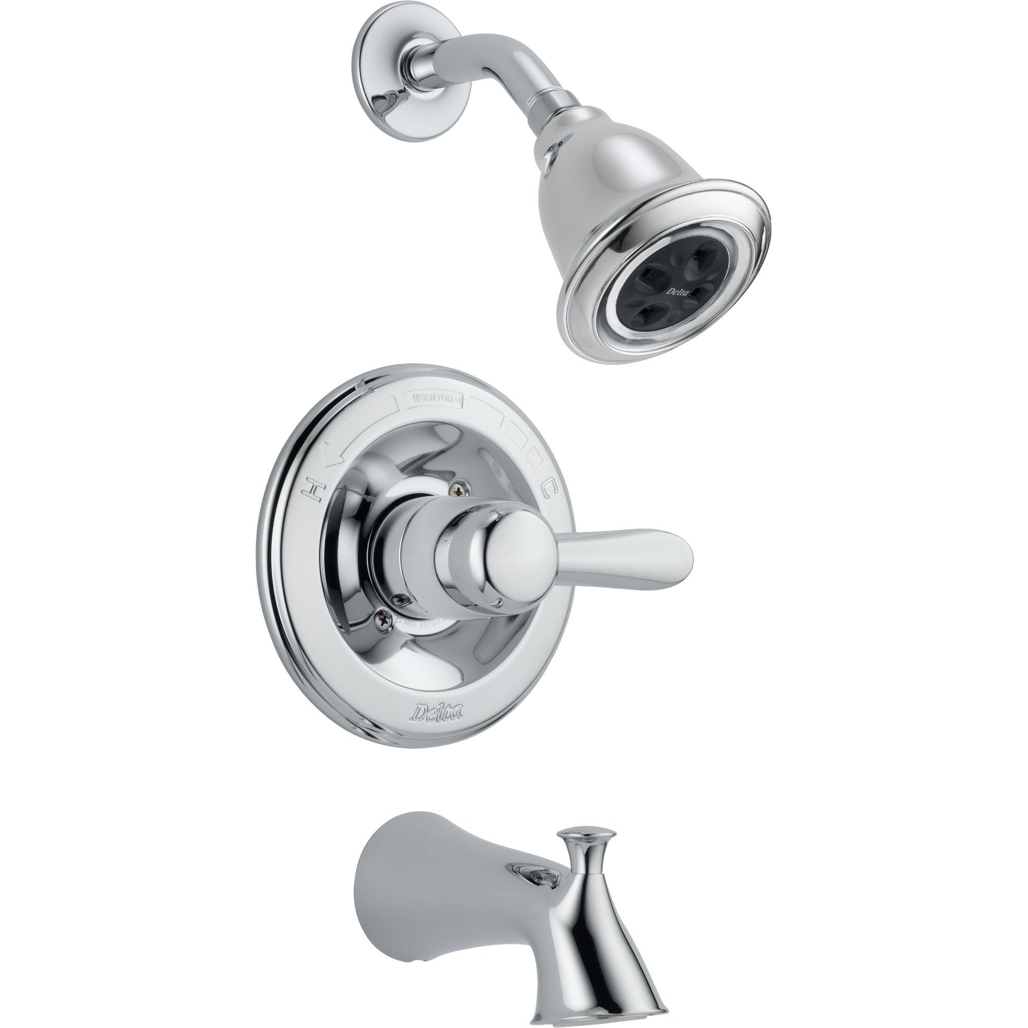 Delta Lahara Chrome H2Okinetic Tub & Shower Combination Faucet with Va ...