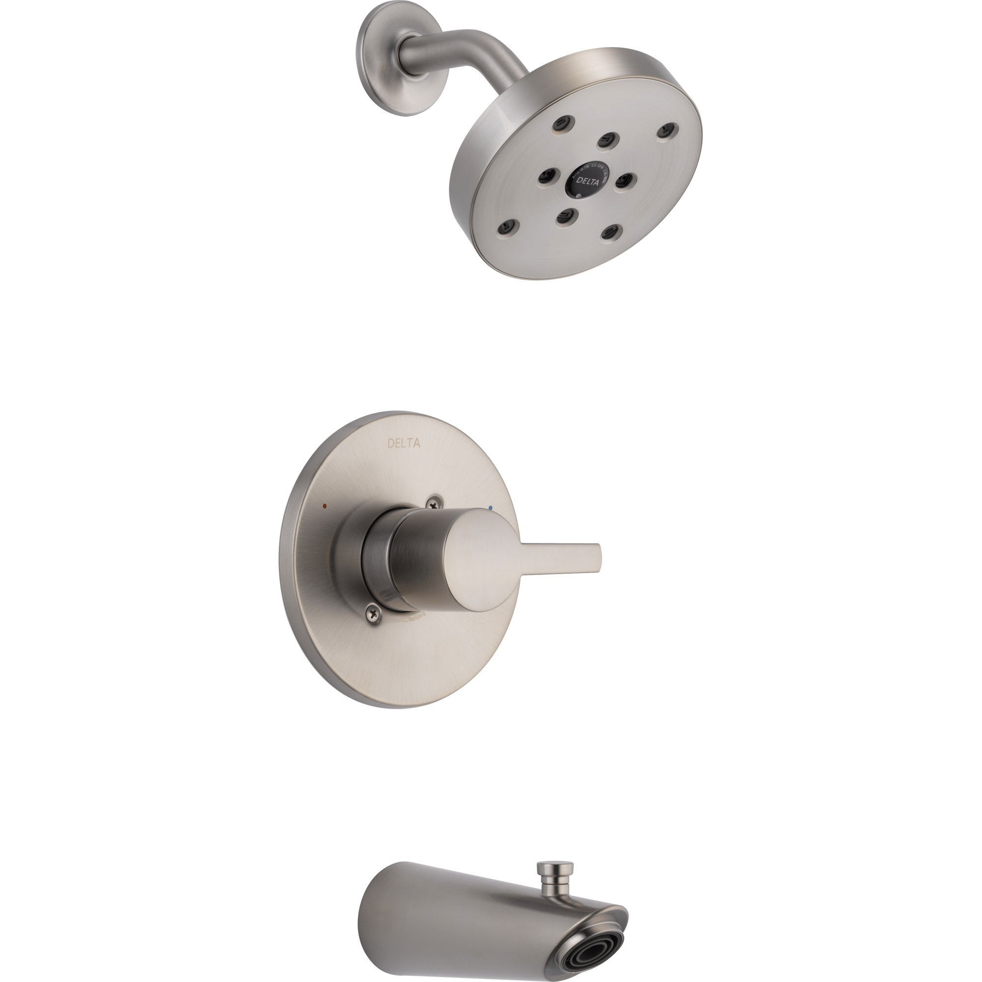 Delta Compel Stainless Steel Finish Tub and Shower Combo Faucet with V ...