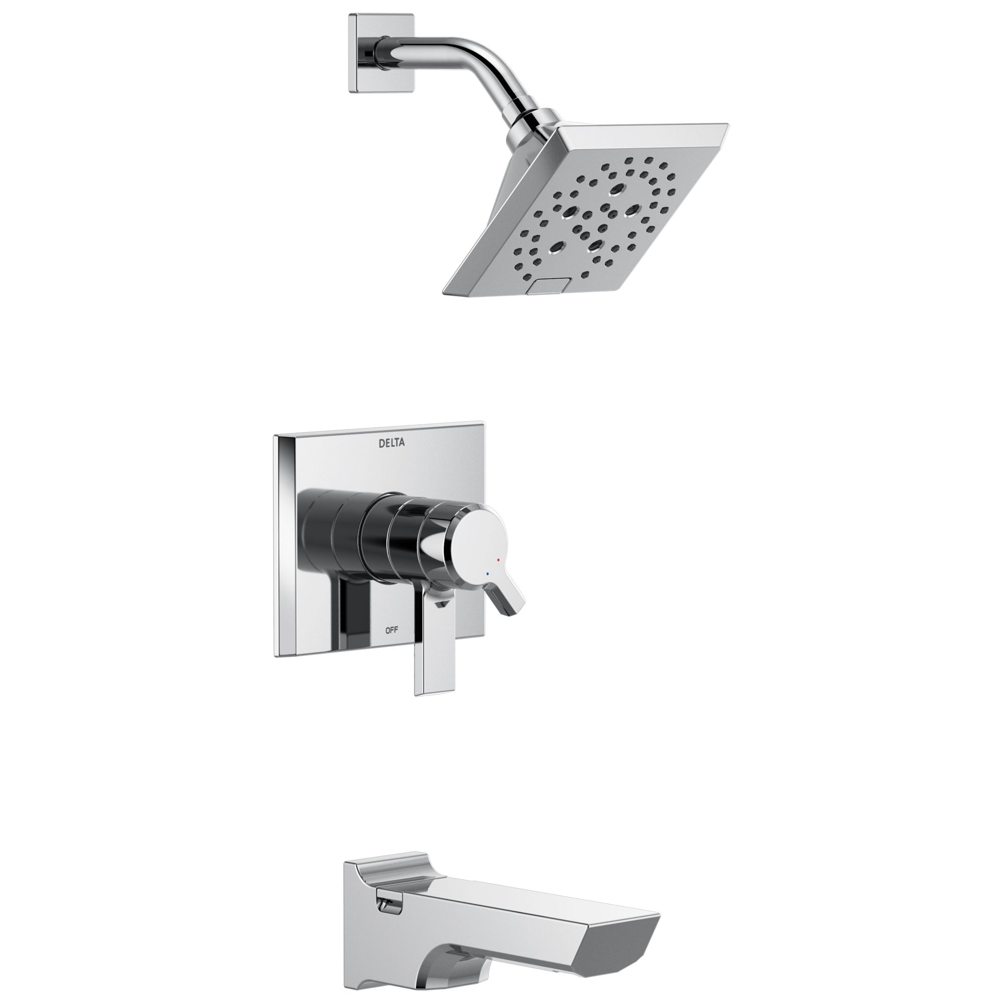 Delta Pivotal Chrome Finish H2Okinetic Tub and Shower Combination Fauc ...