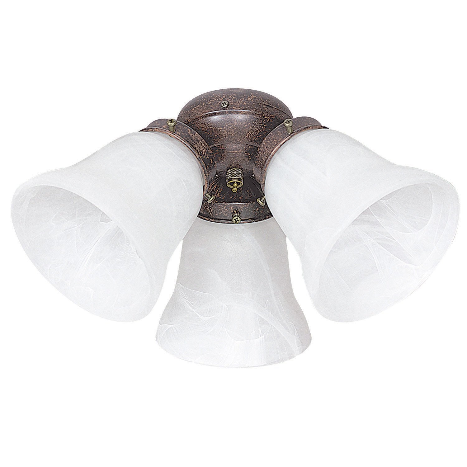 Concord Fans Faux Alabaster 3 Light Rubbed Bronze Ceiling Fan Light Ki ...