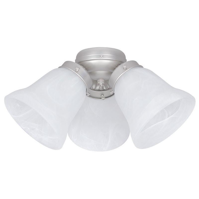 Concord Fans Faux Alabaster 3 Light Satin Nickel Ceiling Fan Light Kit ...